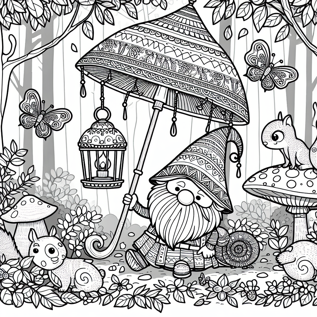 Gnome Coloring Pages | Free Printable PDF – Custom Paint By Numbers