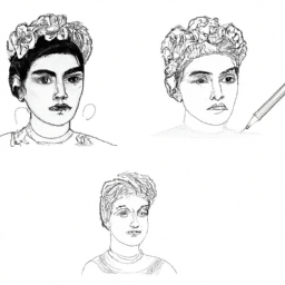 How To Draw A Frida-Kahlo - A Step By Step Drawing Guide – Custom Paint ...