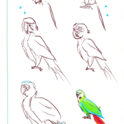 How To Draw A Cartoon-Parrot - A Step By Step Drawing Guide – Custom ...