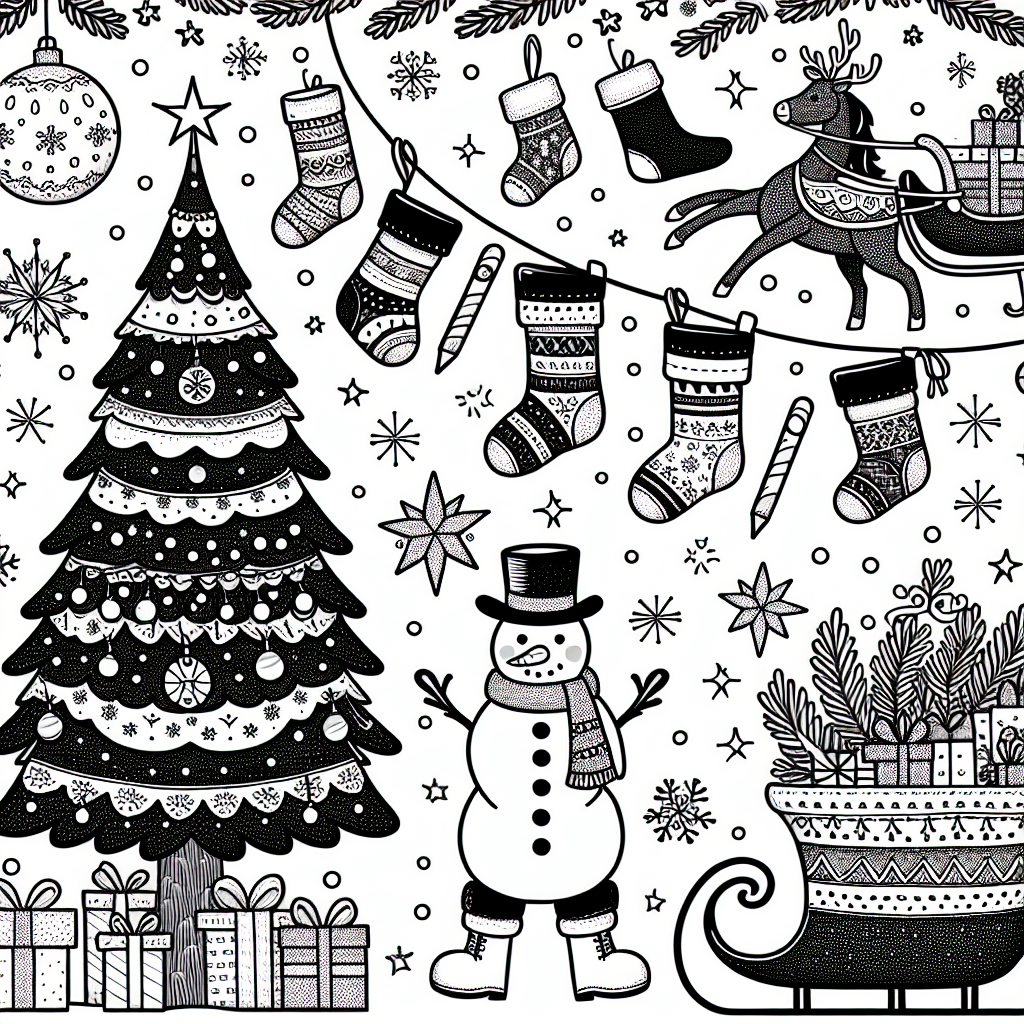 Christmas Coloring Pages Printable – Custom Paint By Numbers