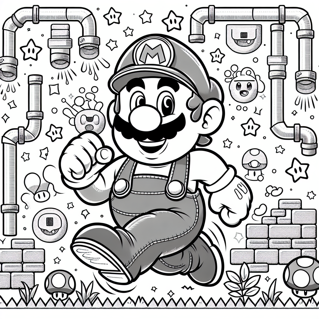 Super Mario Coloring Pages – Custom Paint By Numbers