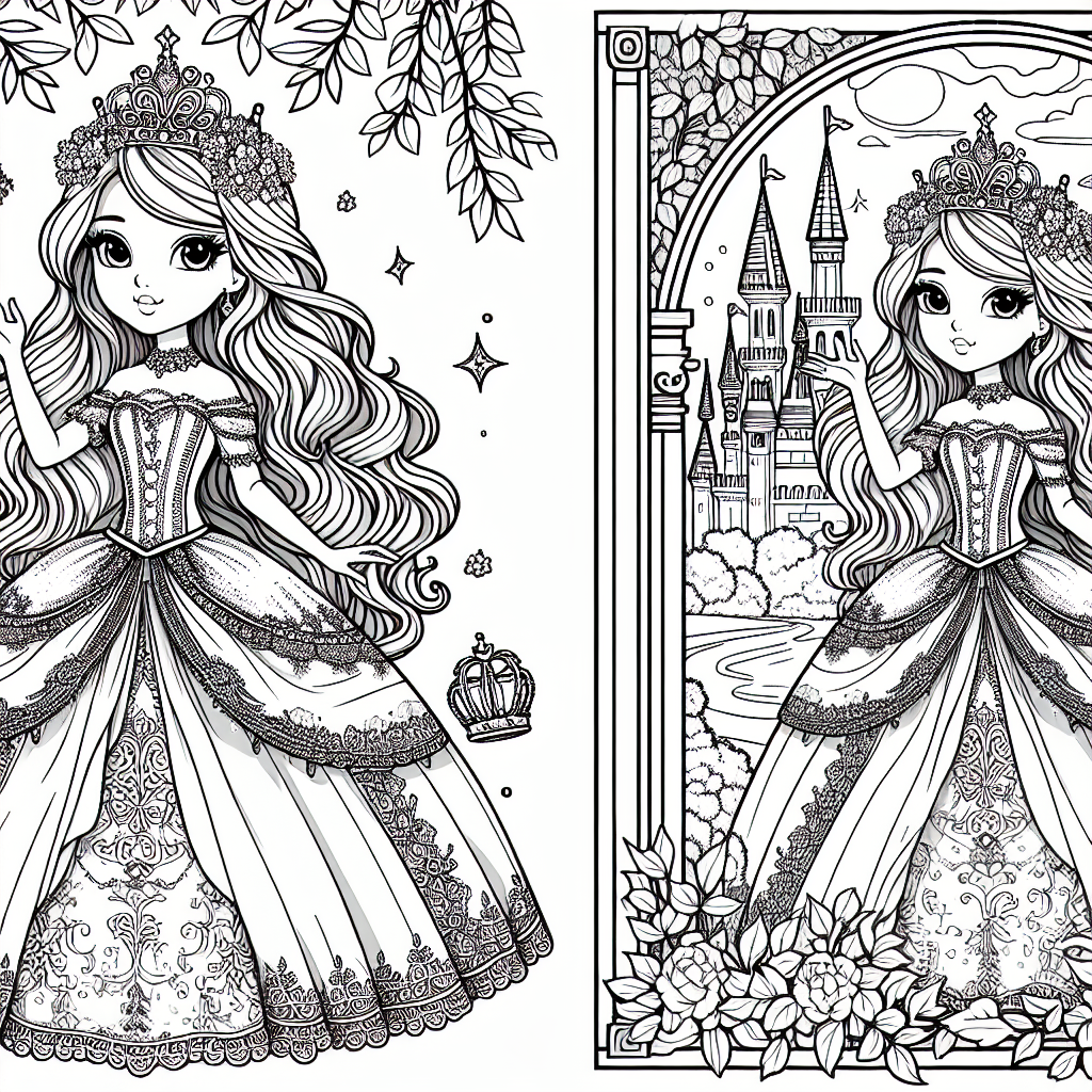 Princess Coloring Pages – Custom Paint By Numbers