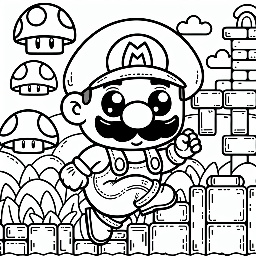 Mario Coloring Pages – Custom Paint By Numbers
