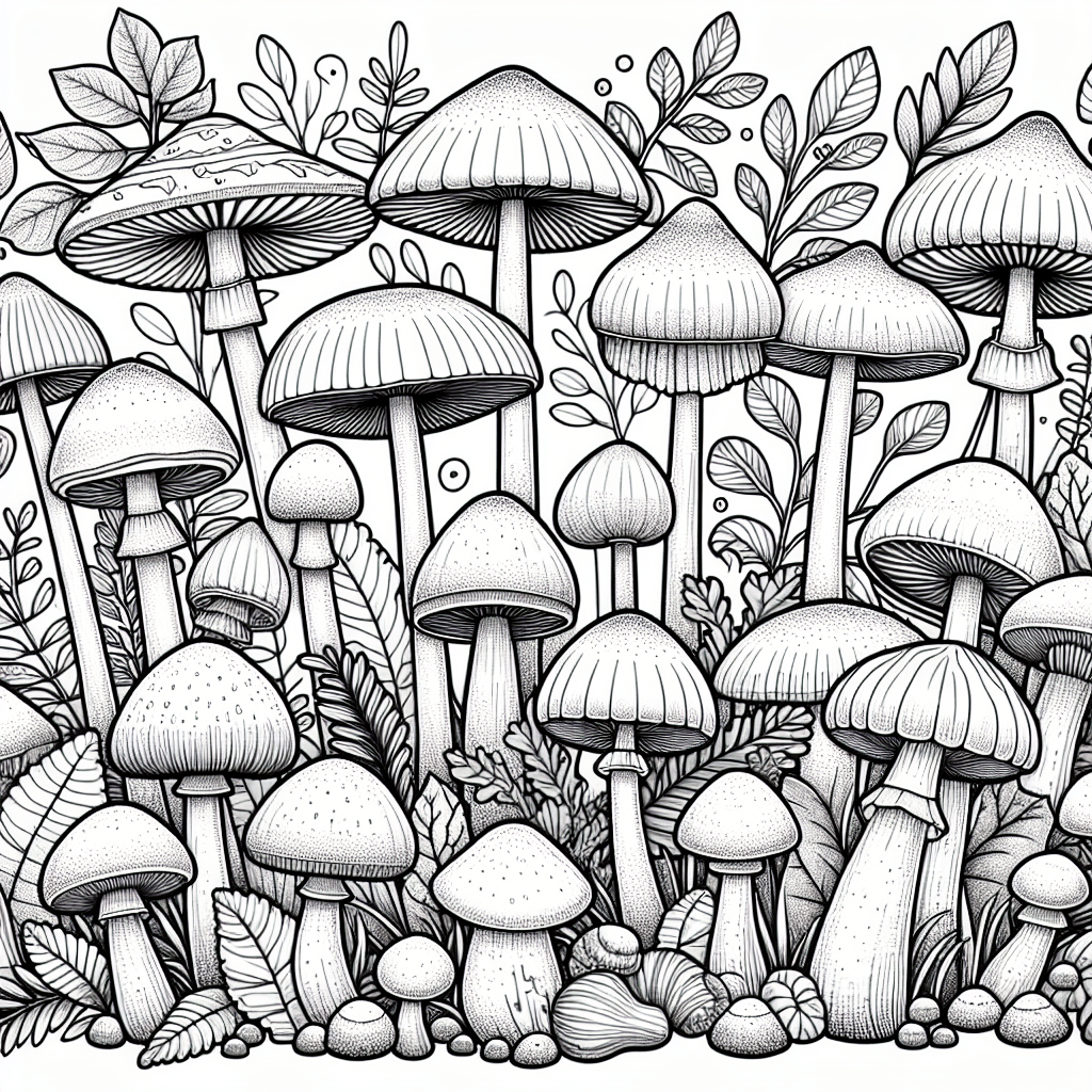 Mushroom Coloring Pages – Custom Paint By Numbers