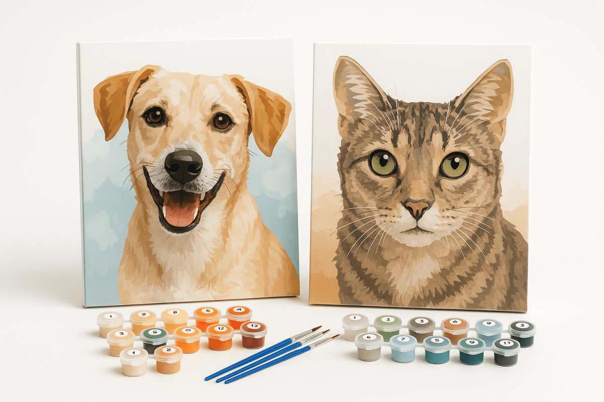 Pet Portrait Duo | 2 Custom Pet Paintings – Custom Paint By Numbers
